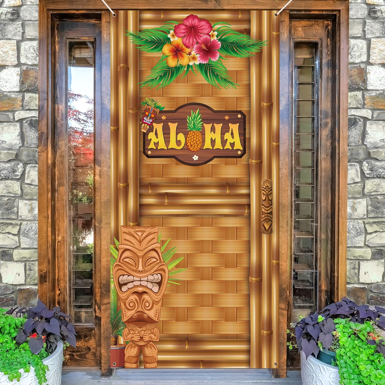 Amazon.com: Hawaiian Aloha Party Decoration Large Aloha Door Cover ...