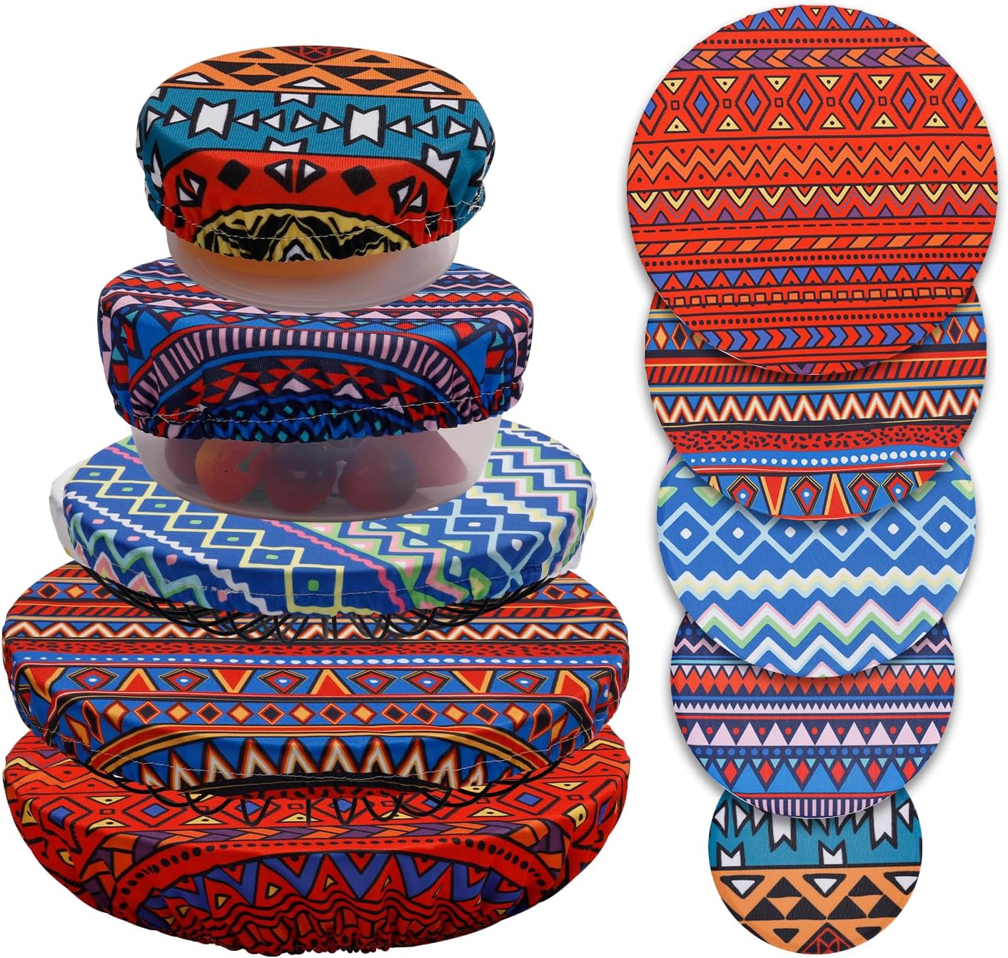 Amazon.com: 15 Pieces Reusable Bowl Covers in 6 Size, Sublaga Stretch ...