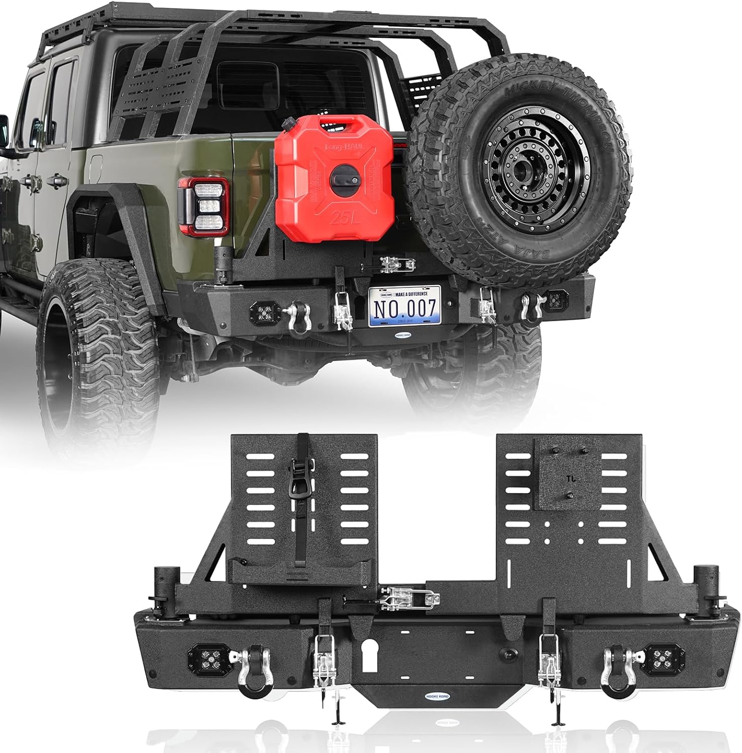 Amazon.com: Hooke Road Gladiator Rear Bumper for 2020-2025 Jeep ...