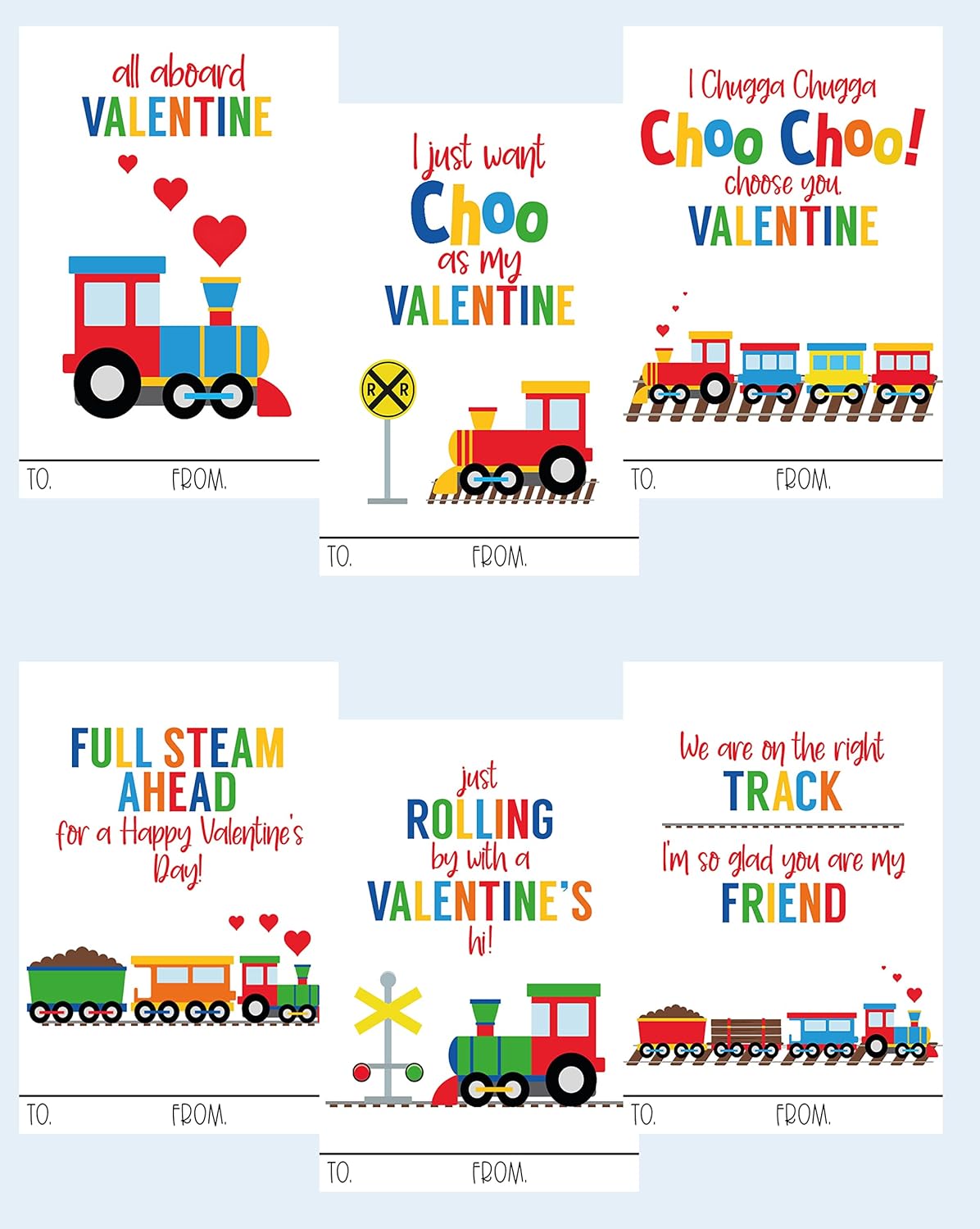 Amazon.com : Silly Goose Gifts Happy Choo Choo Train Themed Valentines ...