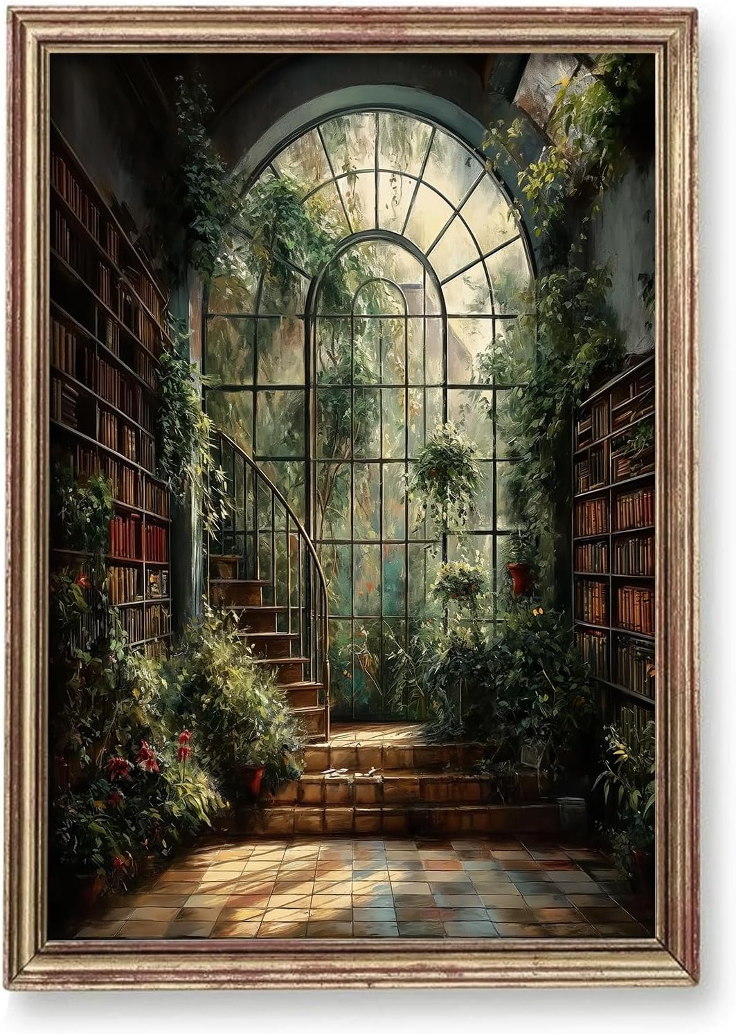 Amazon.com: Vintage Library Picture Dark Academia Canvas Wall Art ...