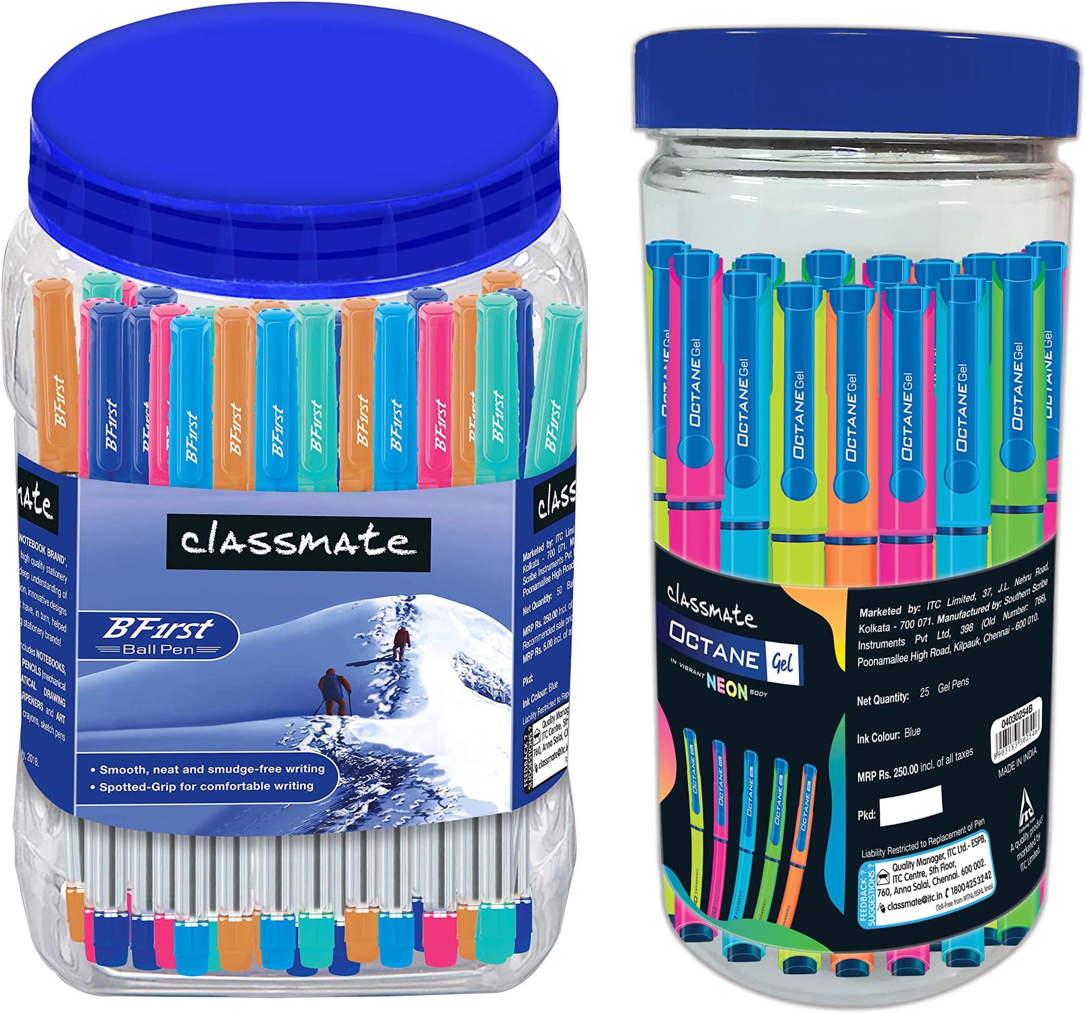 Classmate BFirst Ball Pen (Blue)- Pack of 50, (4030278) Octane Neon Gel ...