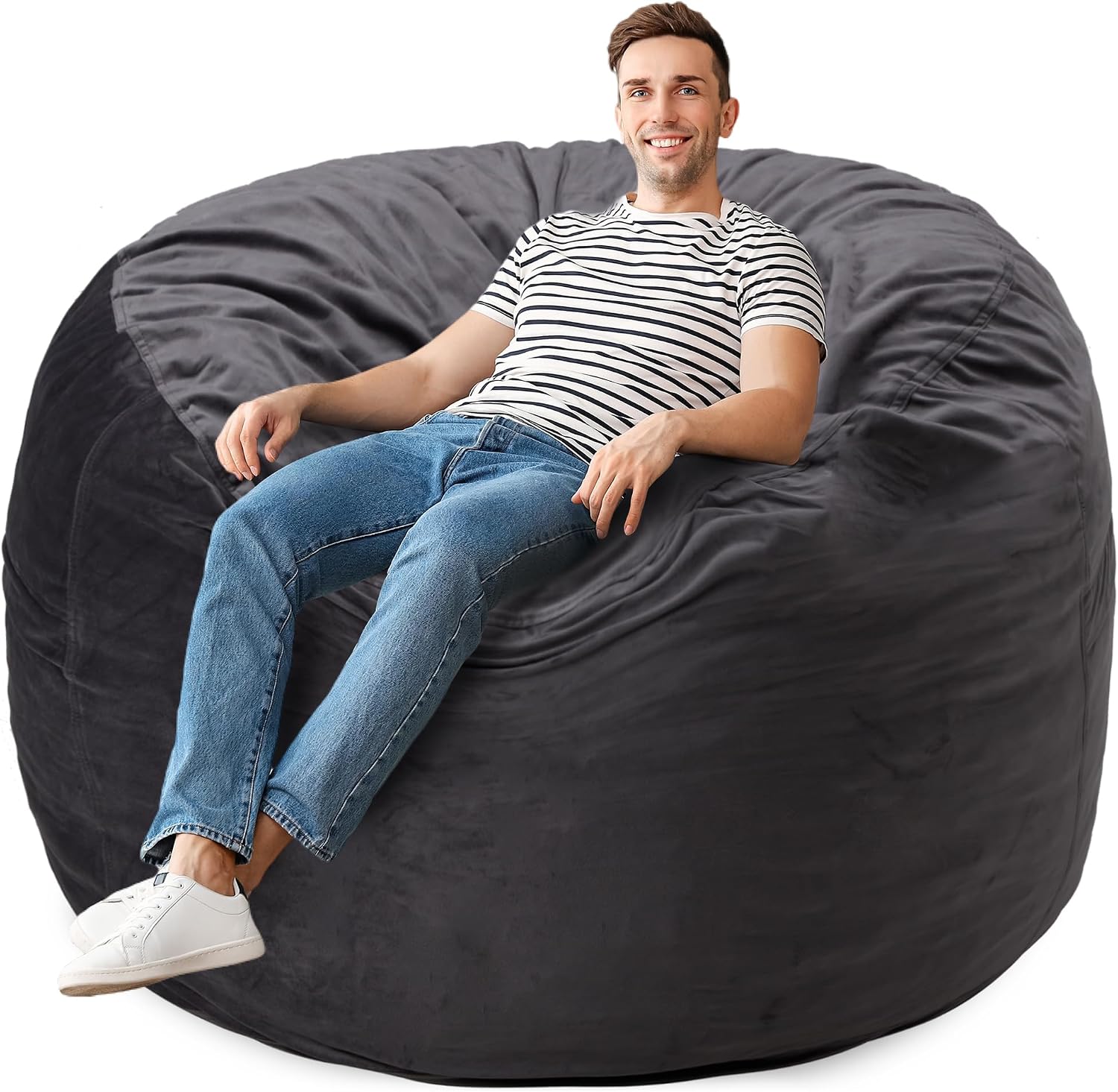 Amazon.com: Cansunna 6FT Bean Bag Chairs for Adults with Filling,Big ...