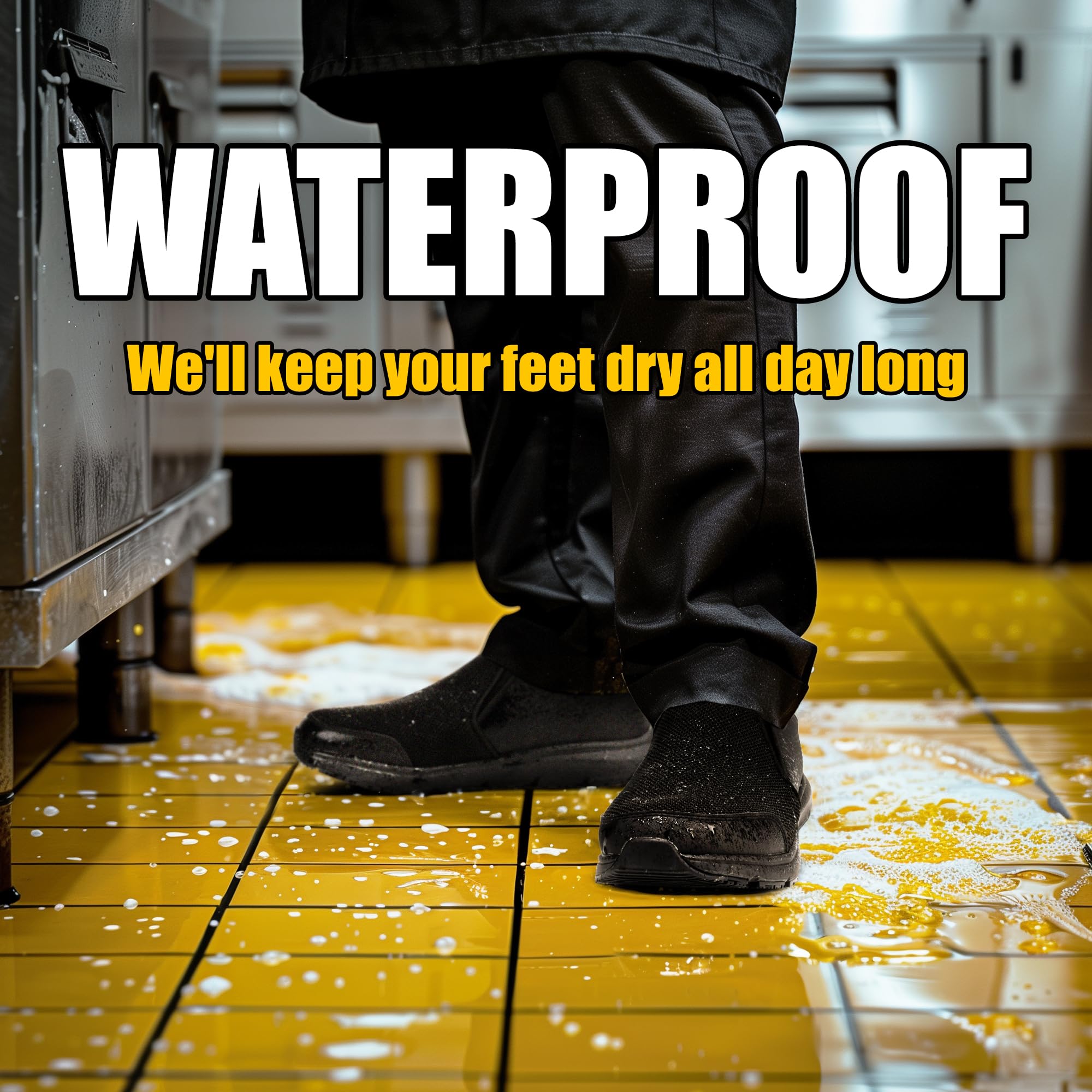 Snapklik.com : Non Slip Work Shoes Slip On Waterproof For Kitchen Chef ...