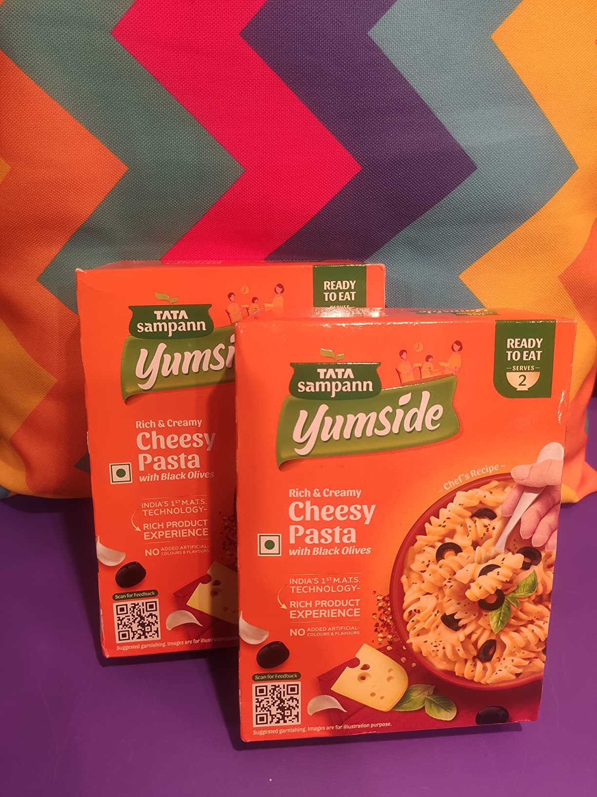 Tata Sampann Yumside Cheesy Instant Pasta with Black Olives, 285g ...