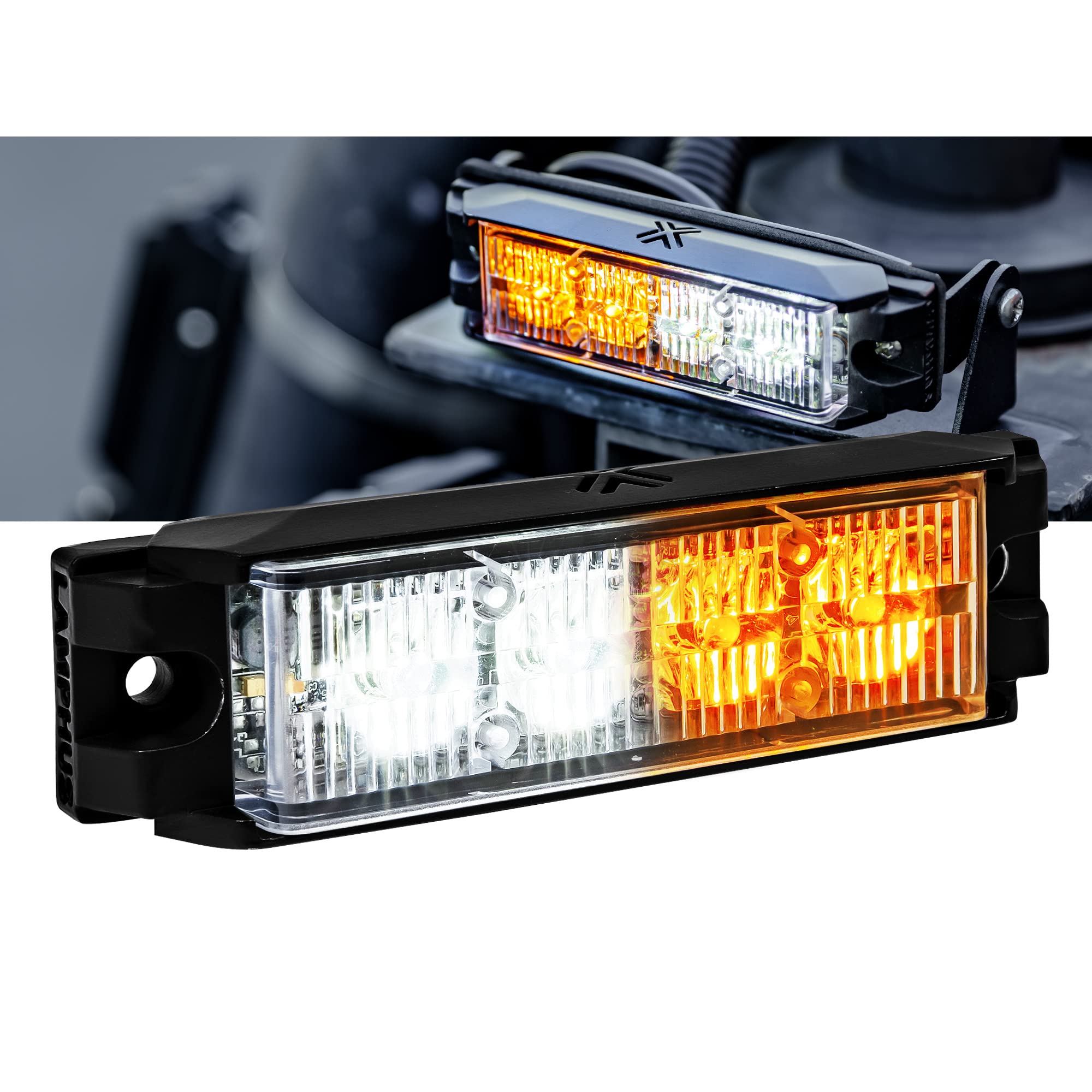 Amazon.com: NanoFlare 4" 4W Amber White LED Flashing Strobe Light Head ...