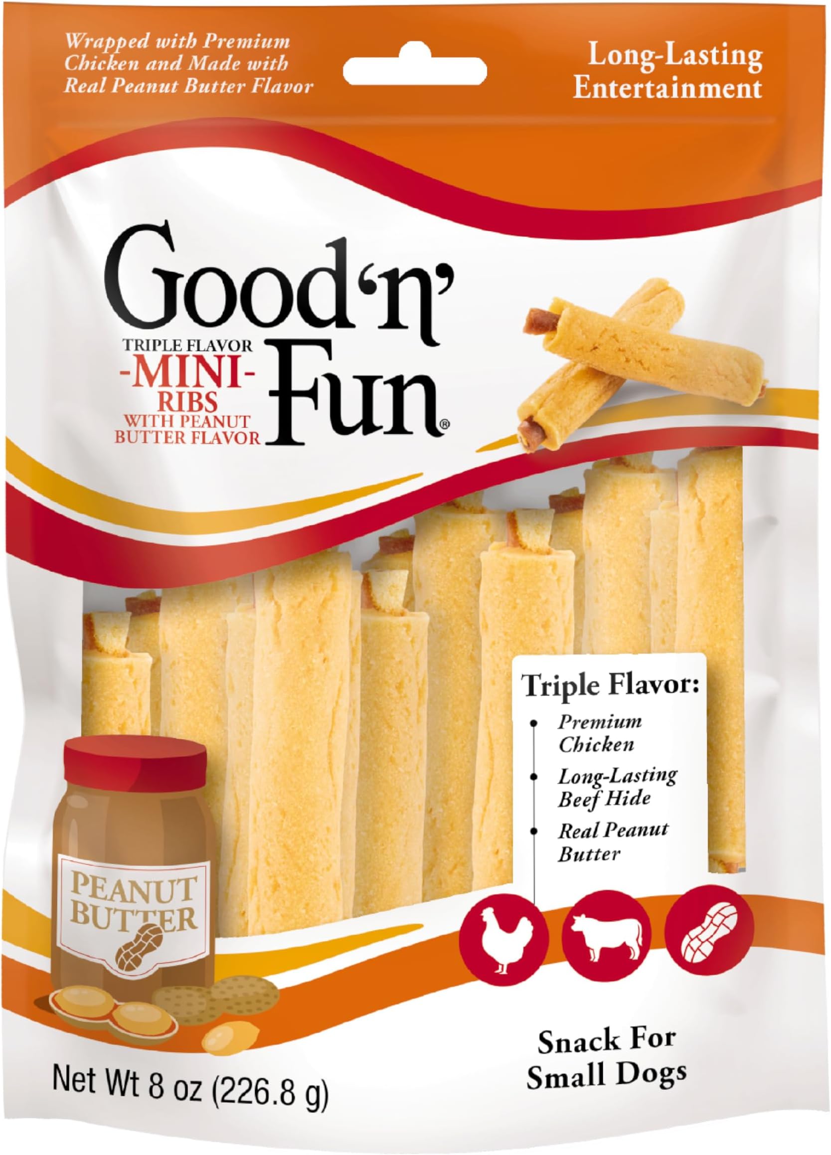 Amazon.com : Good 'n' Fun Triple Flavor Mini Ribs with Peanut Butter ...
