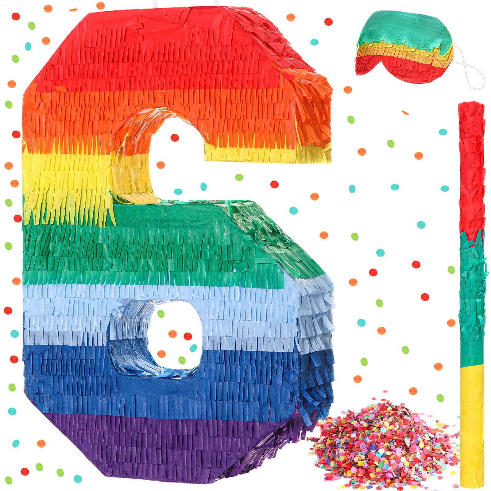 Amazon.com: Rainbow Number Piñata Multicolor Number Piñata Small Kids ...