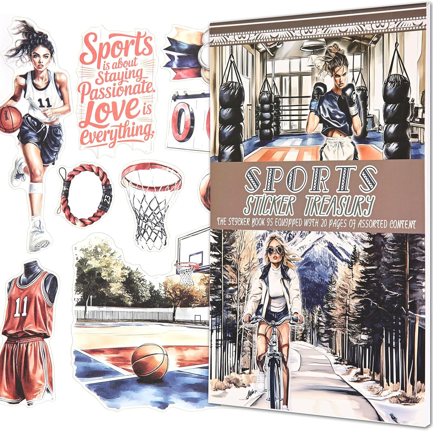 Amazon.com: YagCu Scrapbook Sticker Book, Sport Journaling Stickers ...