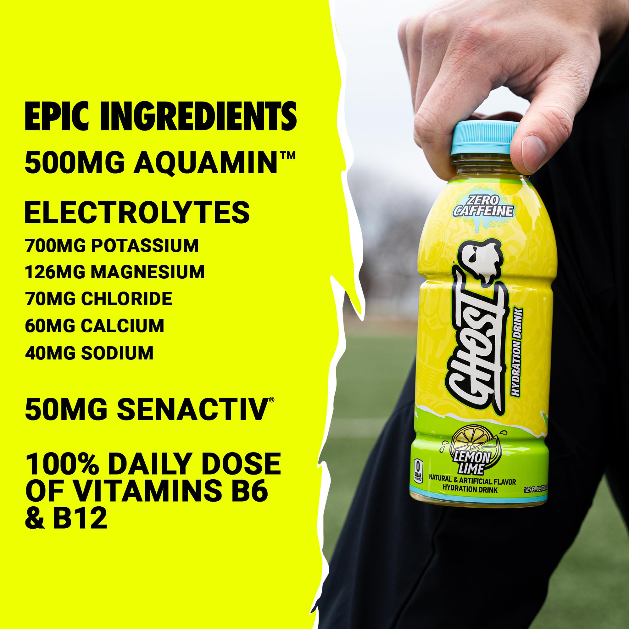 Snapklik.com : GHOST Hydration Drink, Lemon Lime - RTD Sports Drinks