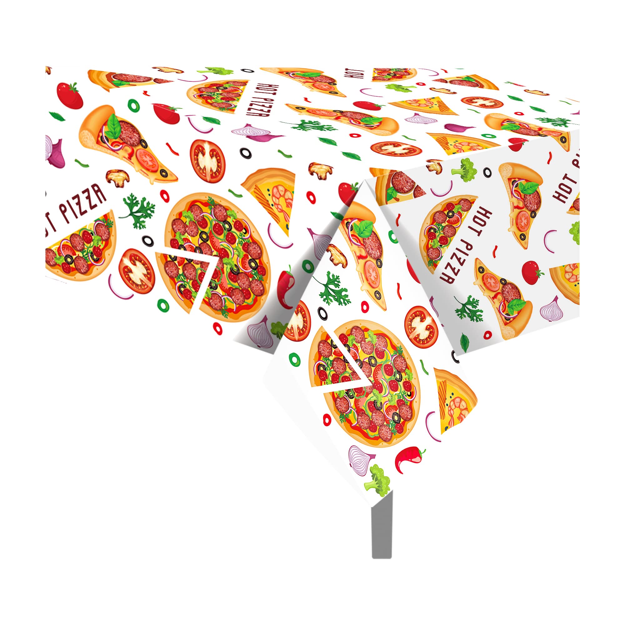 Amazon.com: 2 Pieces Pizza Party Tablecloth Pizza Theme Table Cover ...