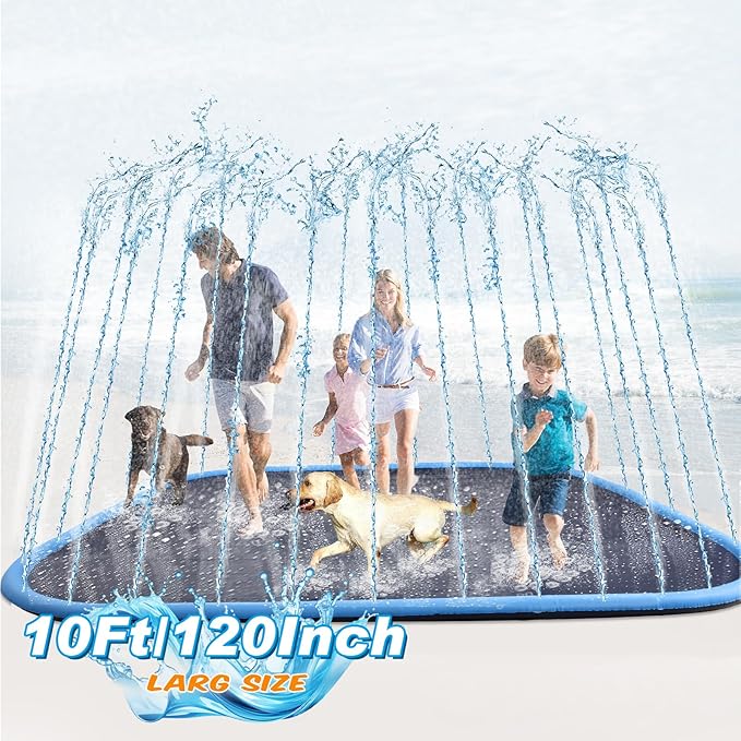 Amazon.com: Lewtemi 10 ft Extra Large Non-Slip Splash Pad 120" for ...