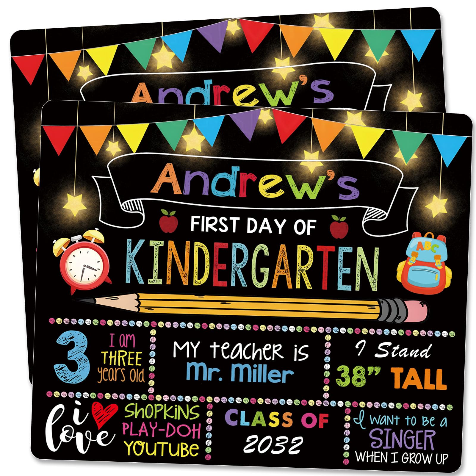 Snapklik.com : Smilelife 2024 New First And Last Day Of School Sign ...