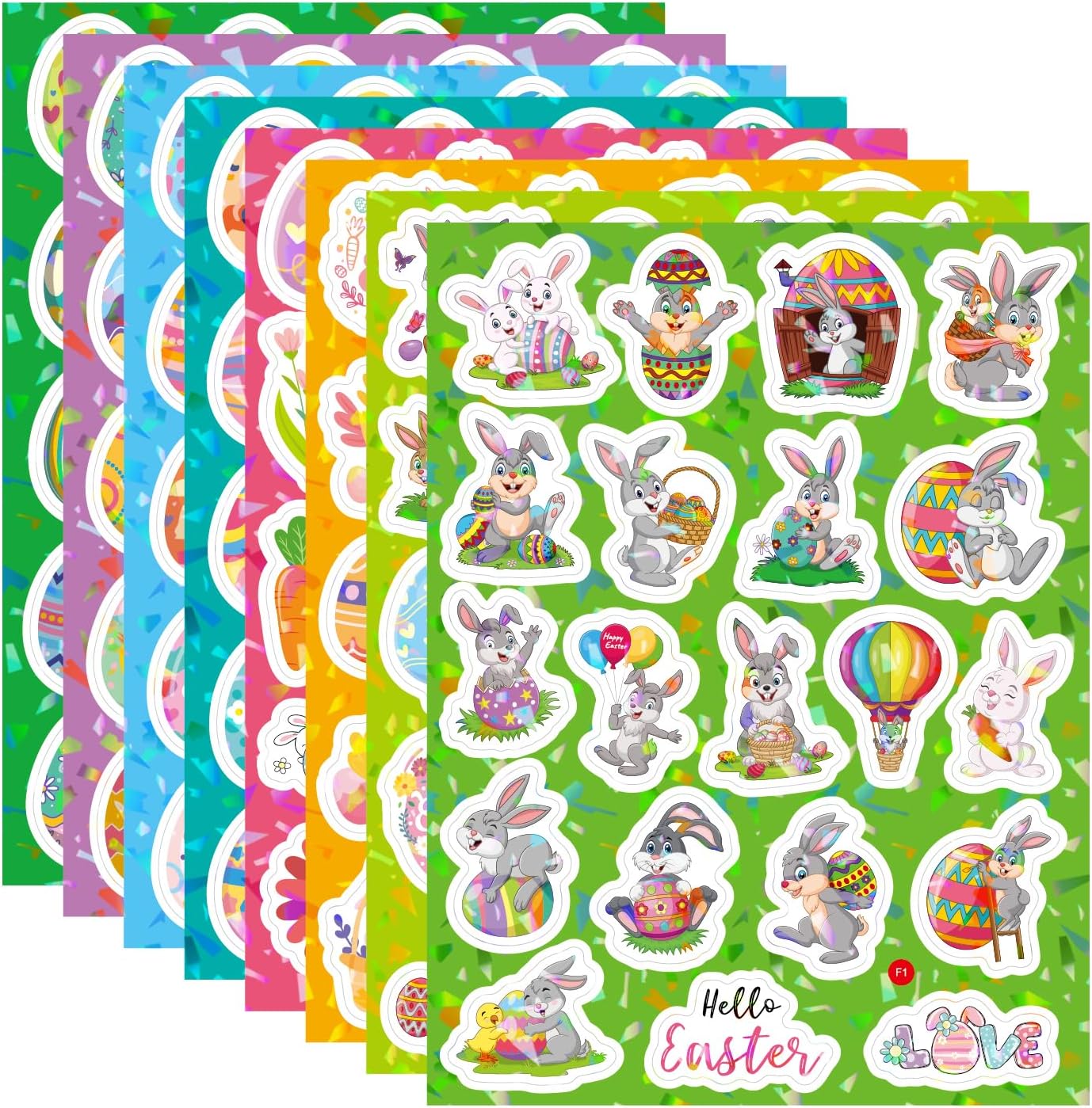 Amazon.com: Easter Stickers for Kids - 160 Pcs 8 Sheets Easter Eggs ...