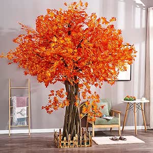 Amazon.com: LPLYAA Outdoor Indoor Large Artificial Red Maple Potted ...