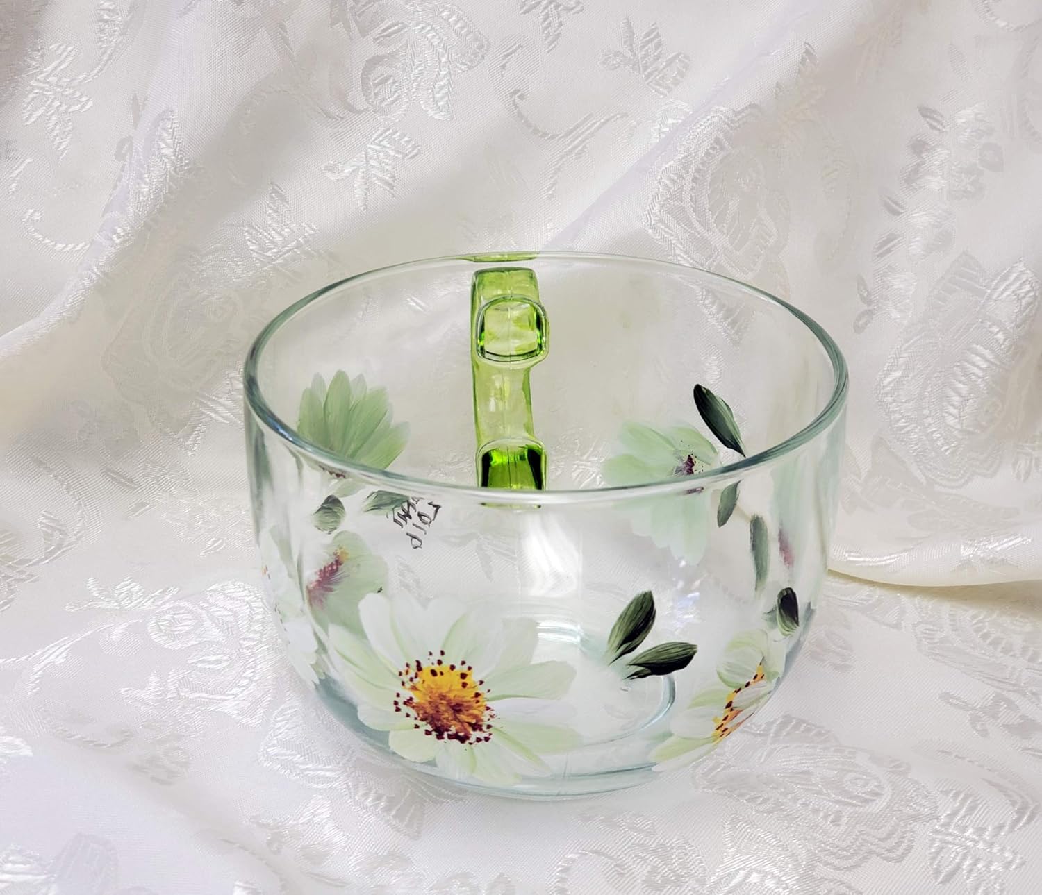 Amazon.com: Hand Painted Shasta Daisy Glass Tea Cup : Home & Kitchen