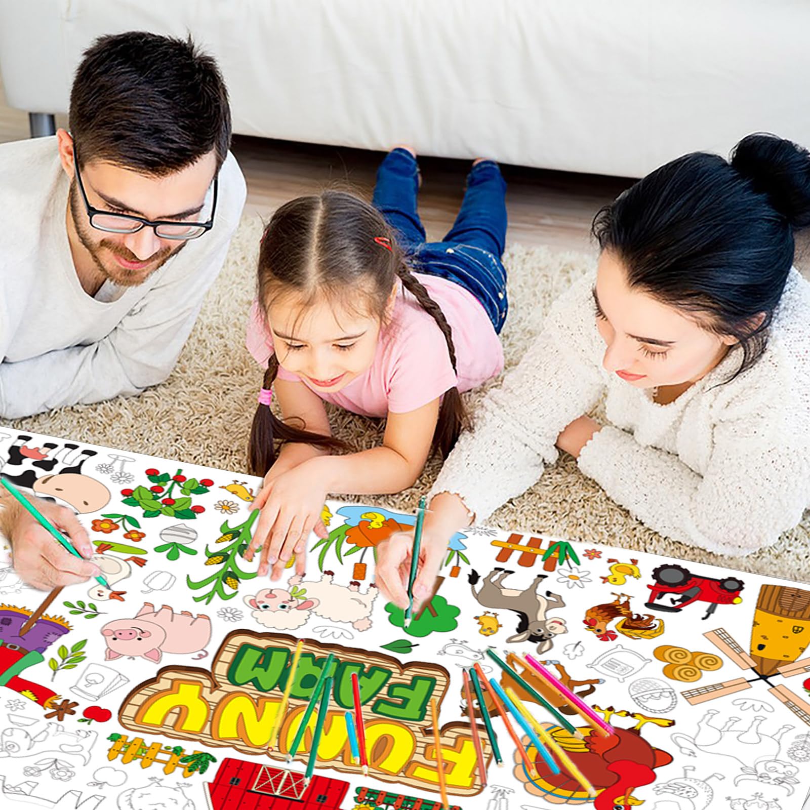 Snapklik.com : Farm Animals Giant Coloring Poster For Kids Crafts ...