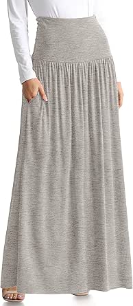 Reg en plus size maxi rokken voor dames lange lengte rokken met zakken ...