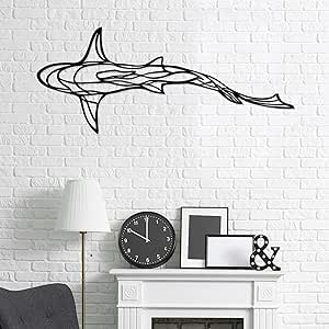 Amazon.com: Shark Metal Wall Decor,Housewarming gift, Office modern ...