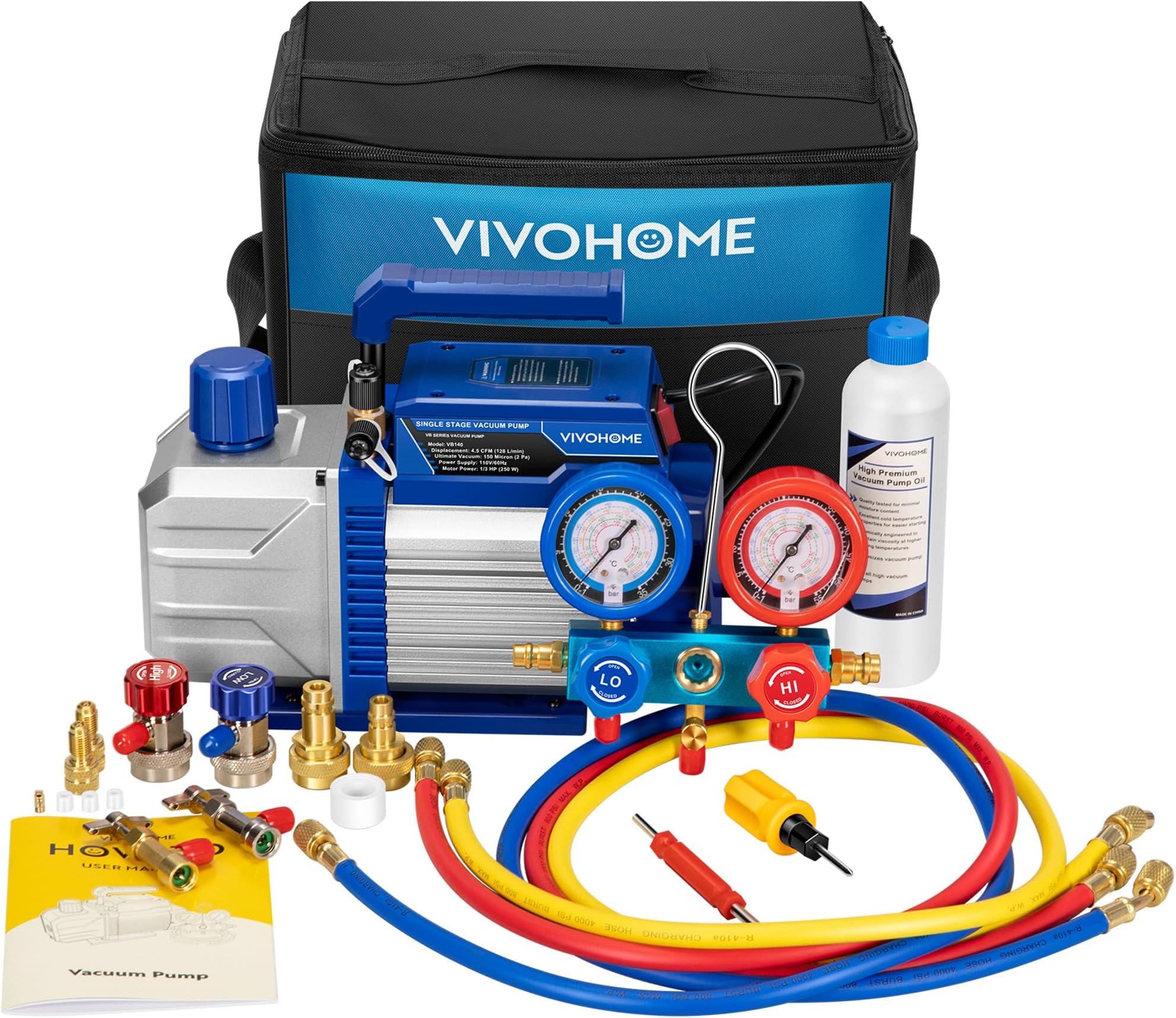 Amazon.com: Vacuum Pump, AC Vacuum Pump HVAC Automotive Vacuum Pump 3.5 ...