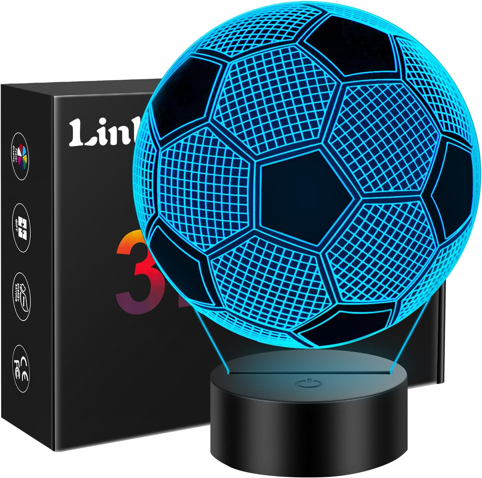 Amazon.com: ZoyinGifts 3D Soccer Night Lights Illusion LED Lamps Remote ...
