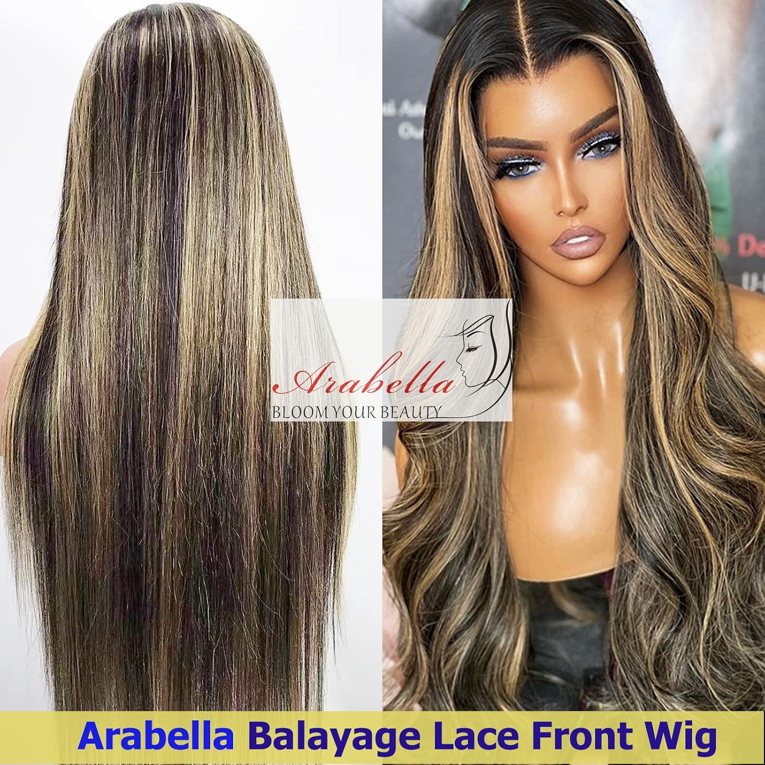 Buy Megalady Beauty Arabella Highlight Lace Front Wig Human Hair 13x4 ...