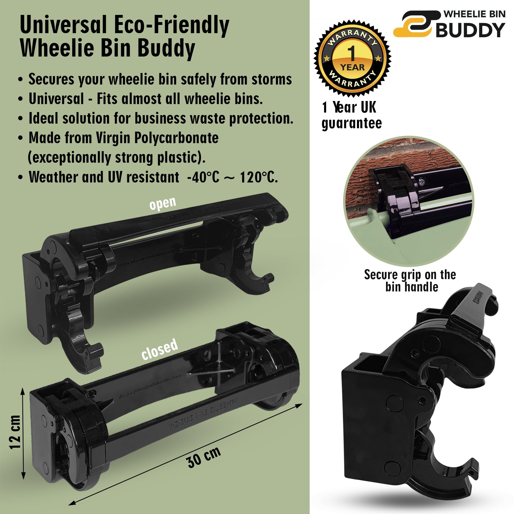 Wheelie Bin Buddy Storm Lock Secure Bin Clamp – BigaMart