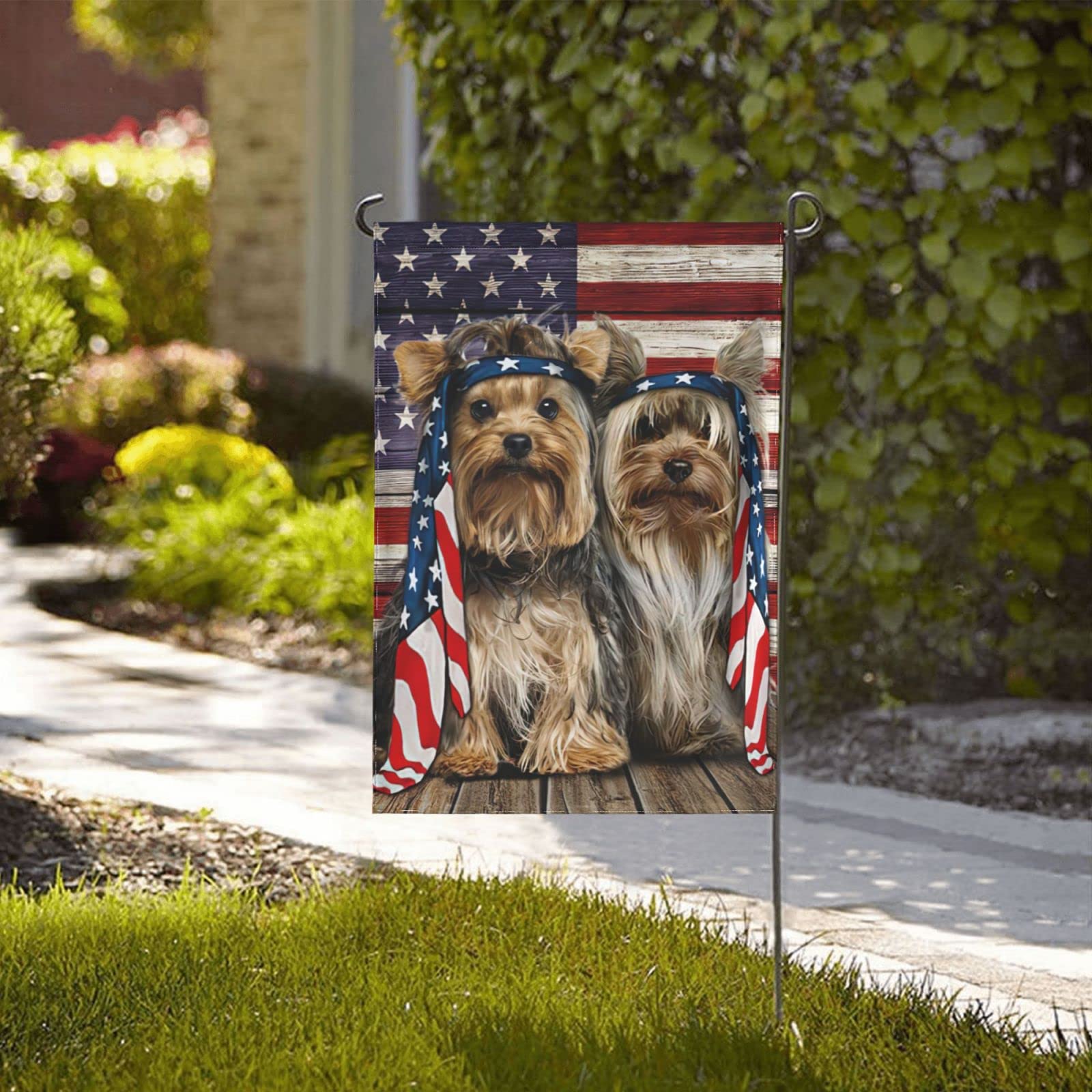 Snapklik.com : Silkie And Yorkie Dog Flag Charming Dog American Garden ...