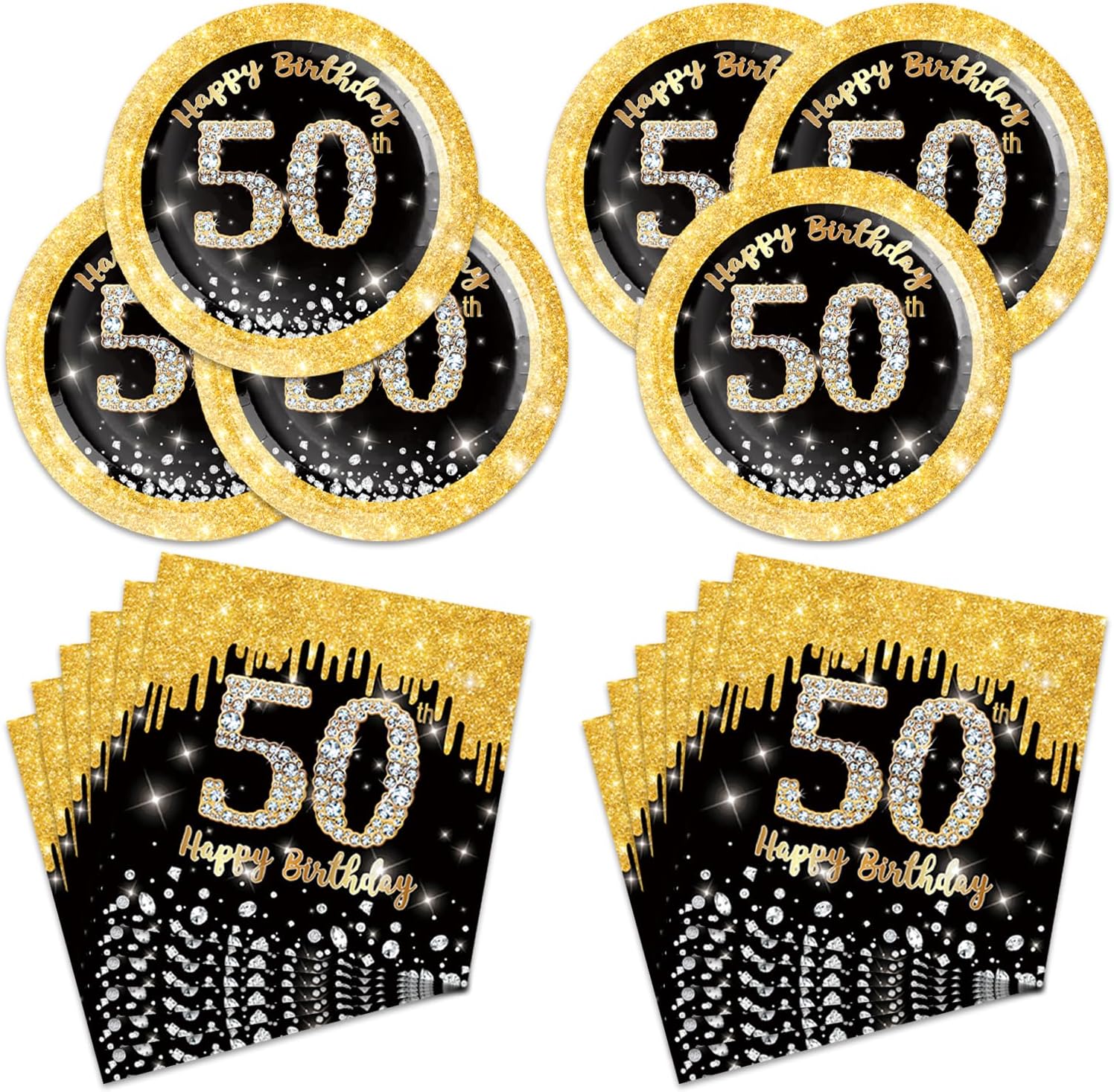Amazon.com: 40pcs retirement Party Supplies,include Black and gold 20 ...