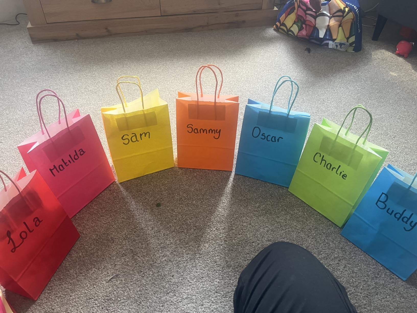 40 Pcs Paper Bags, 16x8x22cm Kraft Paper Bags, Multi-Color Party Bags ...