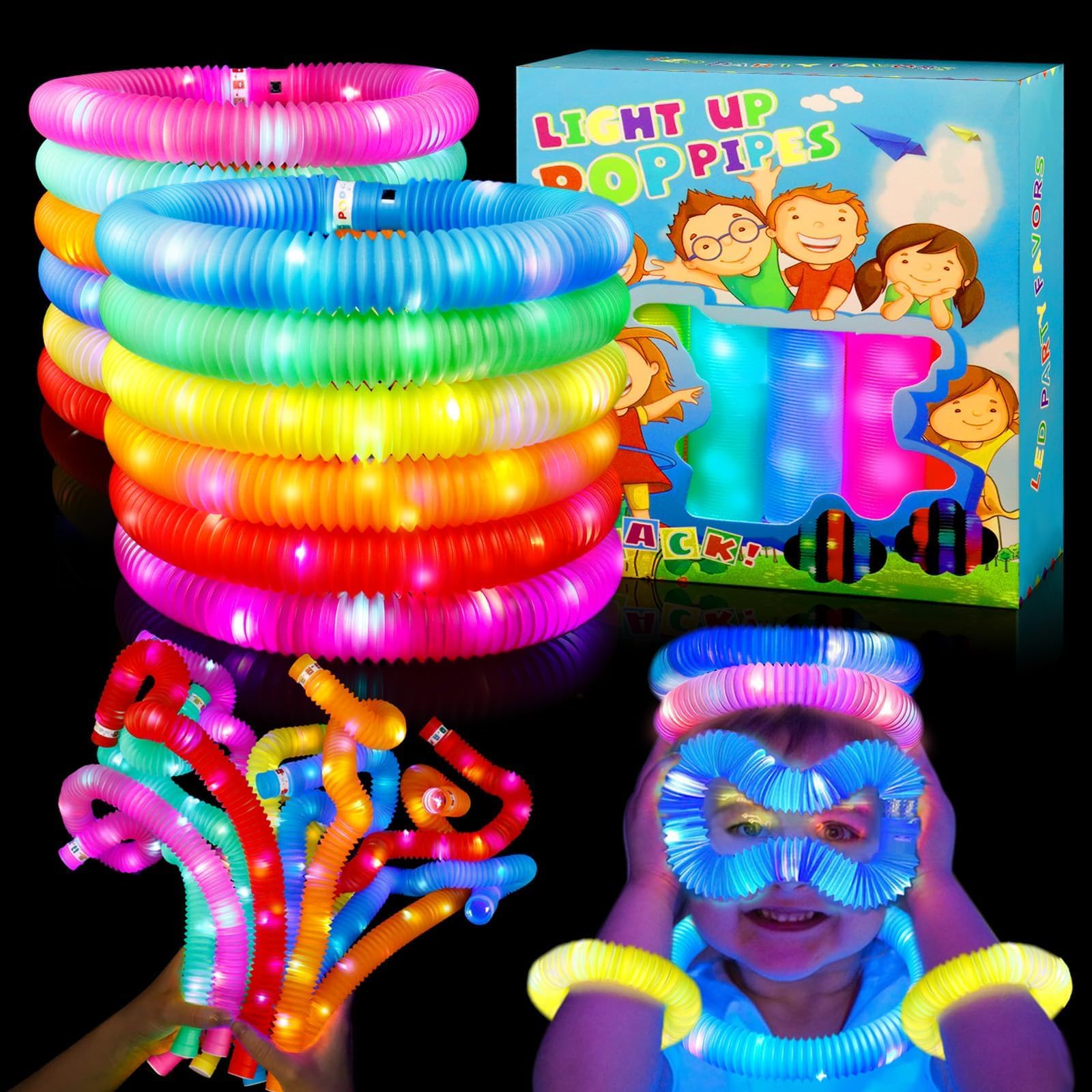 Glow Sticks Party Set (12 Pack) - Neon Light-Up Bracelets & Necklaces ...