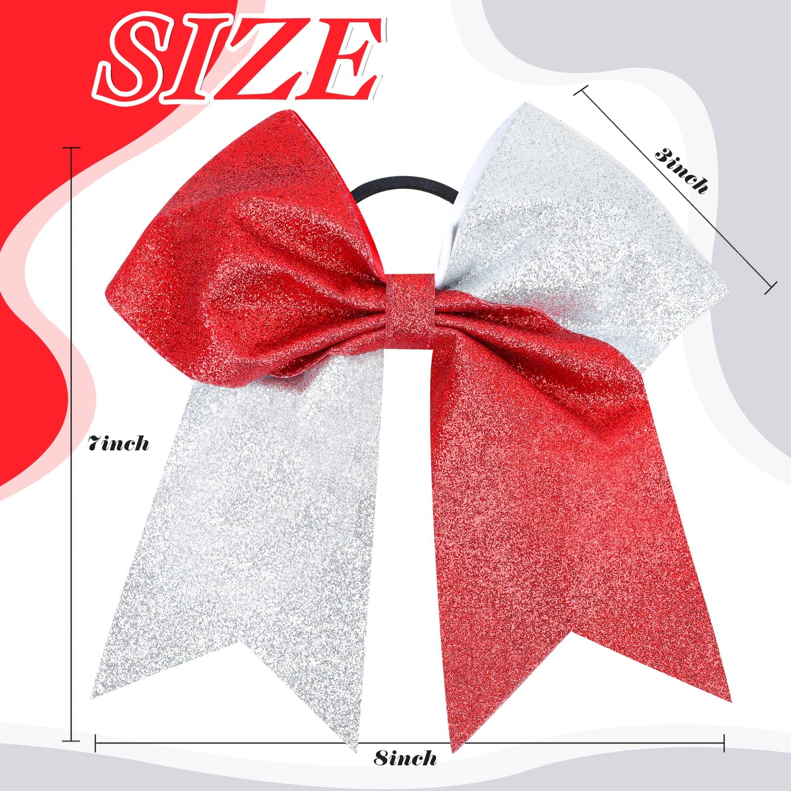 Silver Sequin Cheer Bows