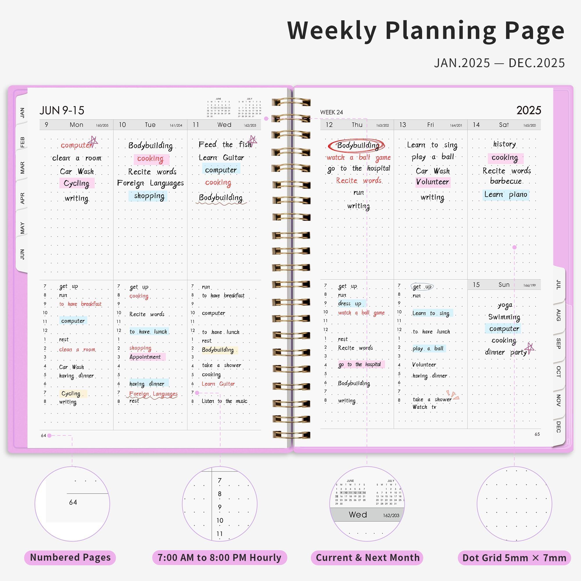 Snapklik.com : RETTACY 2025 Planner, Bullet Dotted Journal Style ...