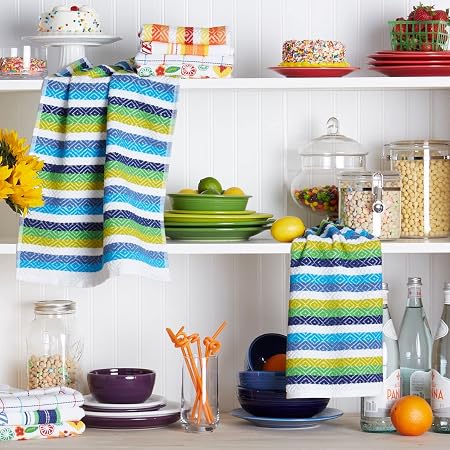 Fiesta Worn Tiles Kitchen Towel Set, Multicolor, 2 Piece