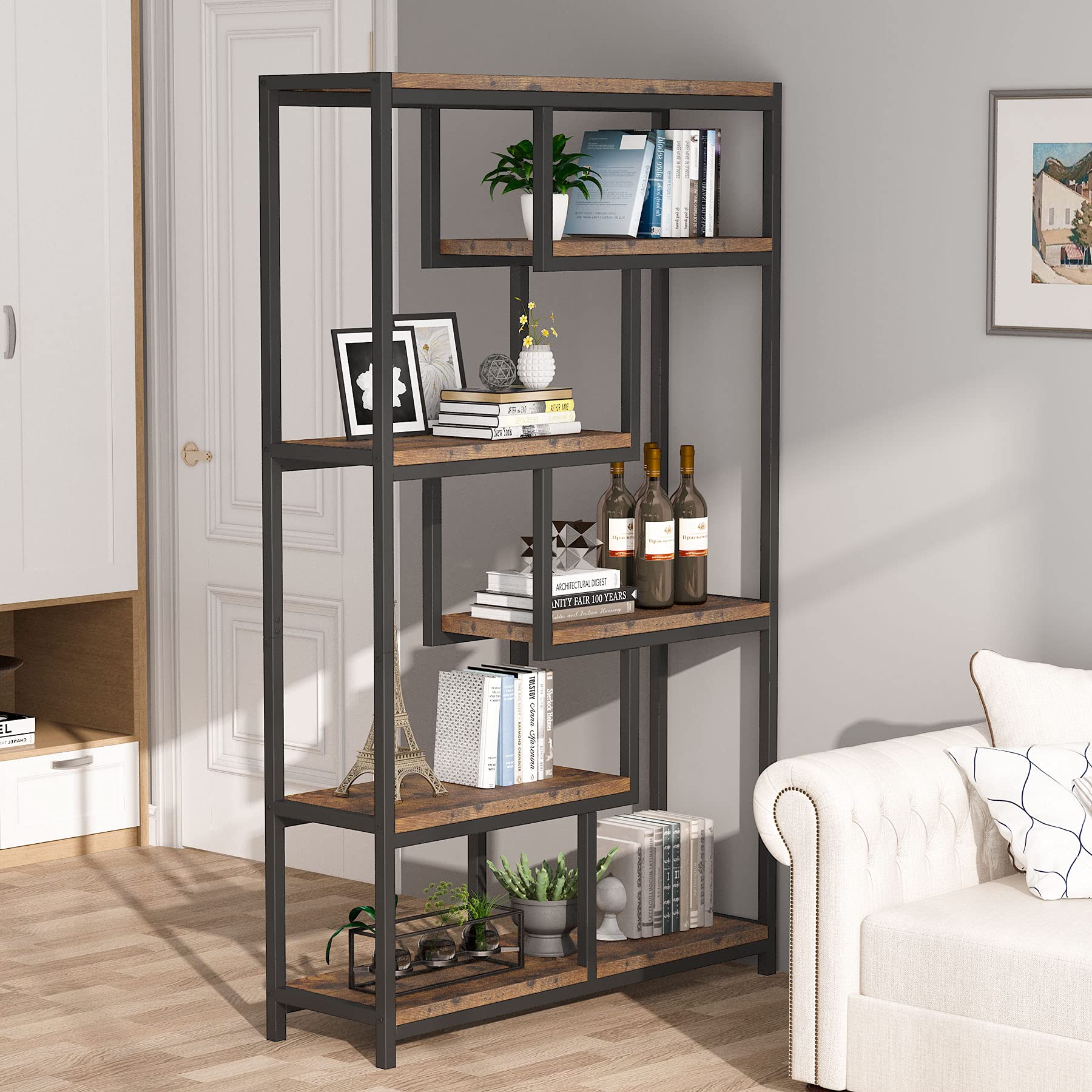 Tribesigns Bookcase Bookshelf Industrial, 5 Tier Free Standing Shelving ...