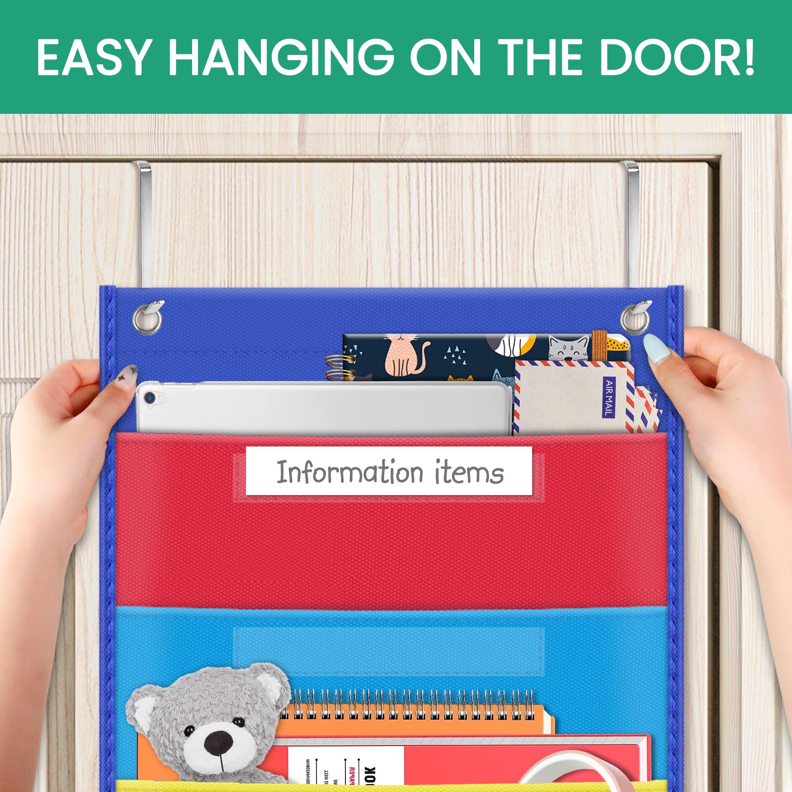 Snapklik.com : Godery Wall Hanging Pocket Chart, Fabric File Folder ...