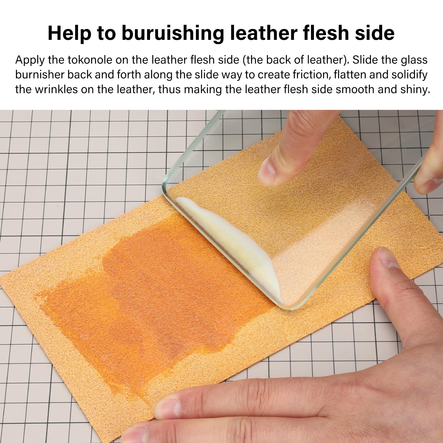 Snapklik.com : WUTA Glass Slicker, Leather Burnishing Tool, Clear Tempered Glass Craft Tools For ...