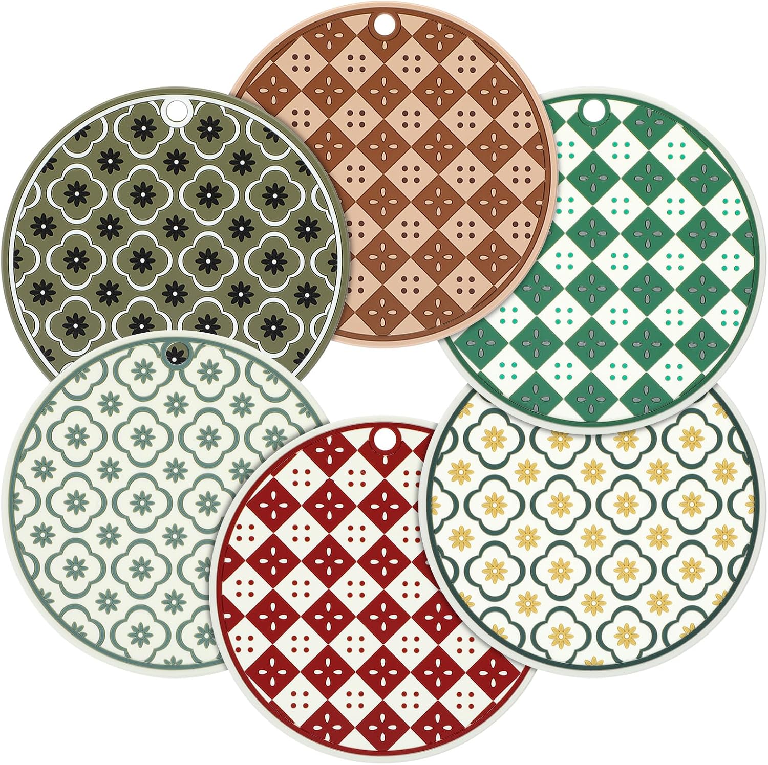 Amazon.com: LemonRoad 6 Pcs Trivet Mats Heat Resistant Non Slip ...