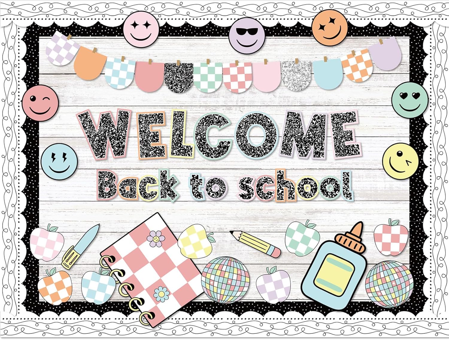 Amazon.com: Mooliwe 94 Pcs Composition Notebook Classroom Decor Welcome ...