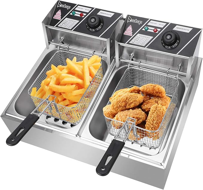Amazon.com: ZOKOP Electric Fryer,12L Commercial Electric Countertop ...