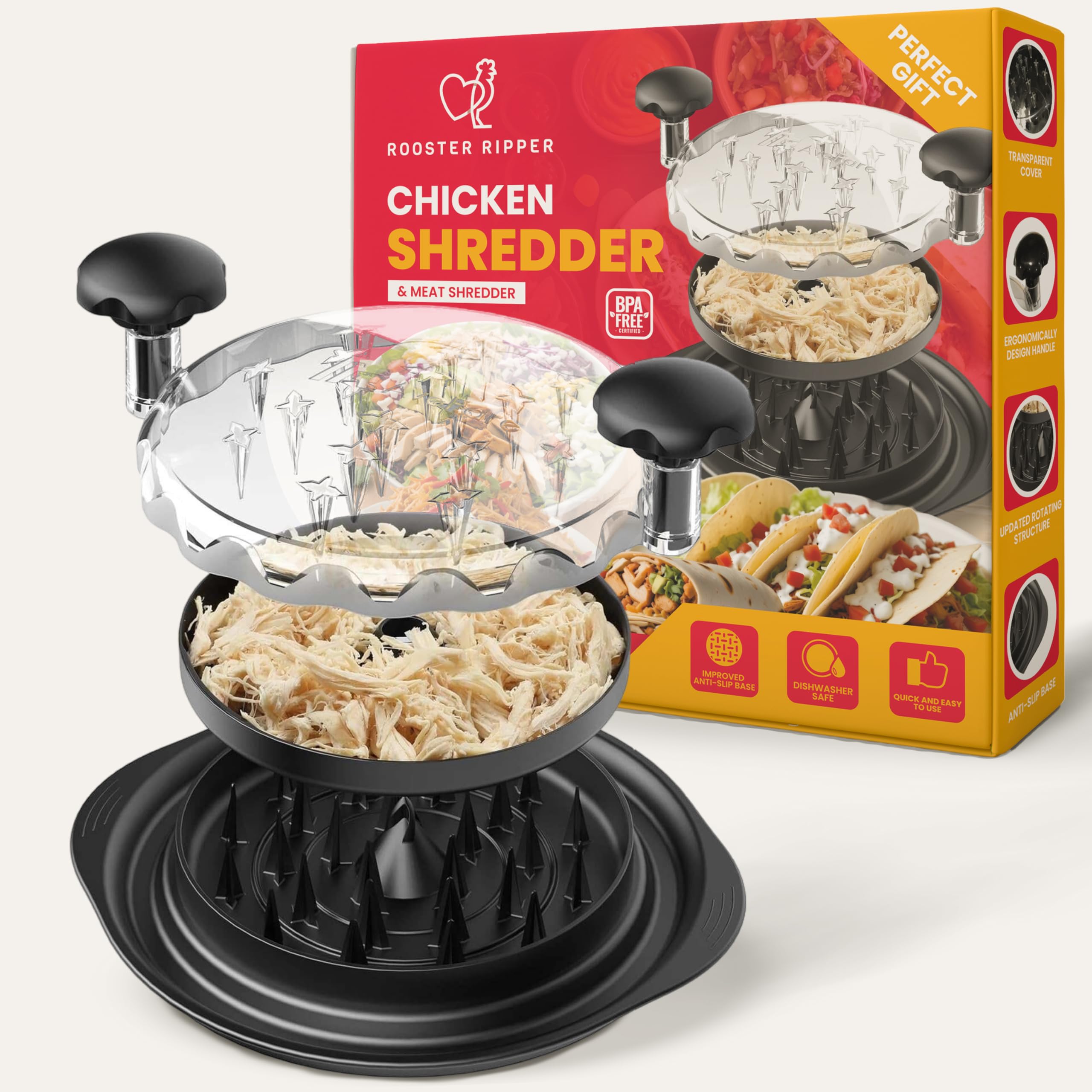 Amazon.com: ROOSTER RIPPER Chicken Shredder, Large Chicken Breast ...