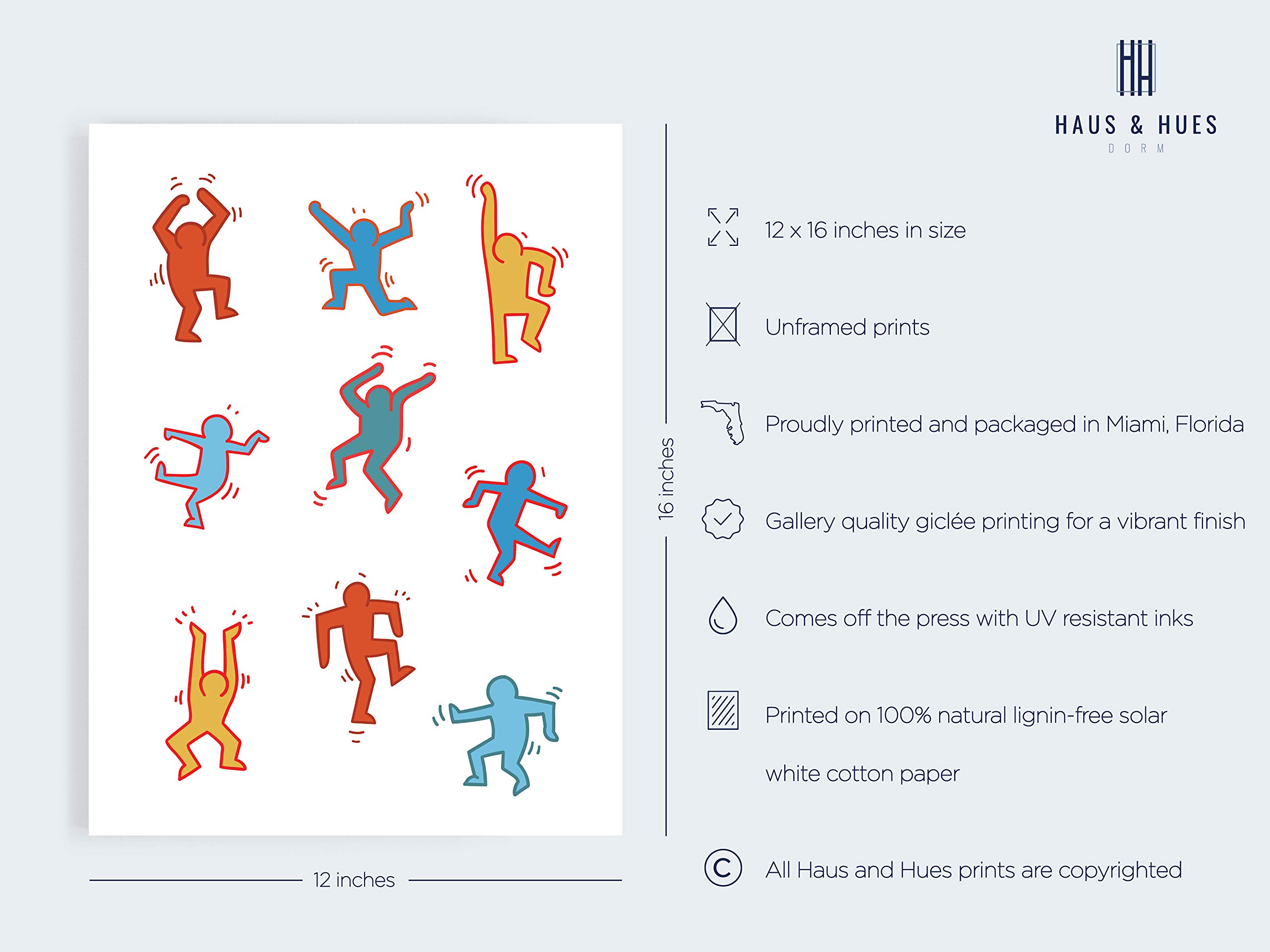 Keith Haring Poster Dance Figures- By Haus and Hues | Keith Haring Wall ...