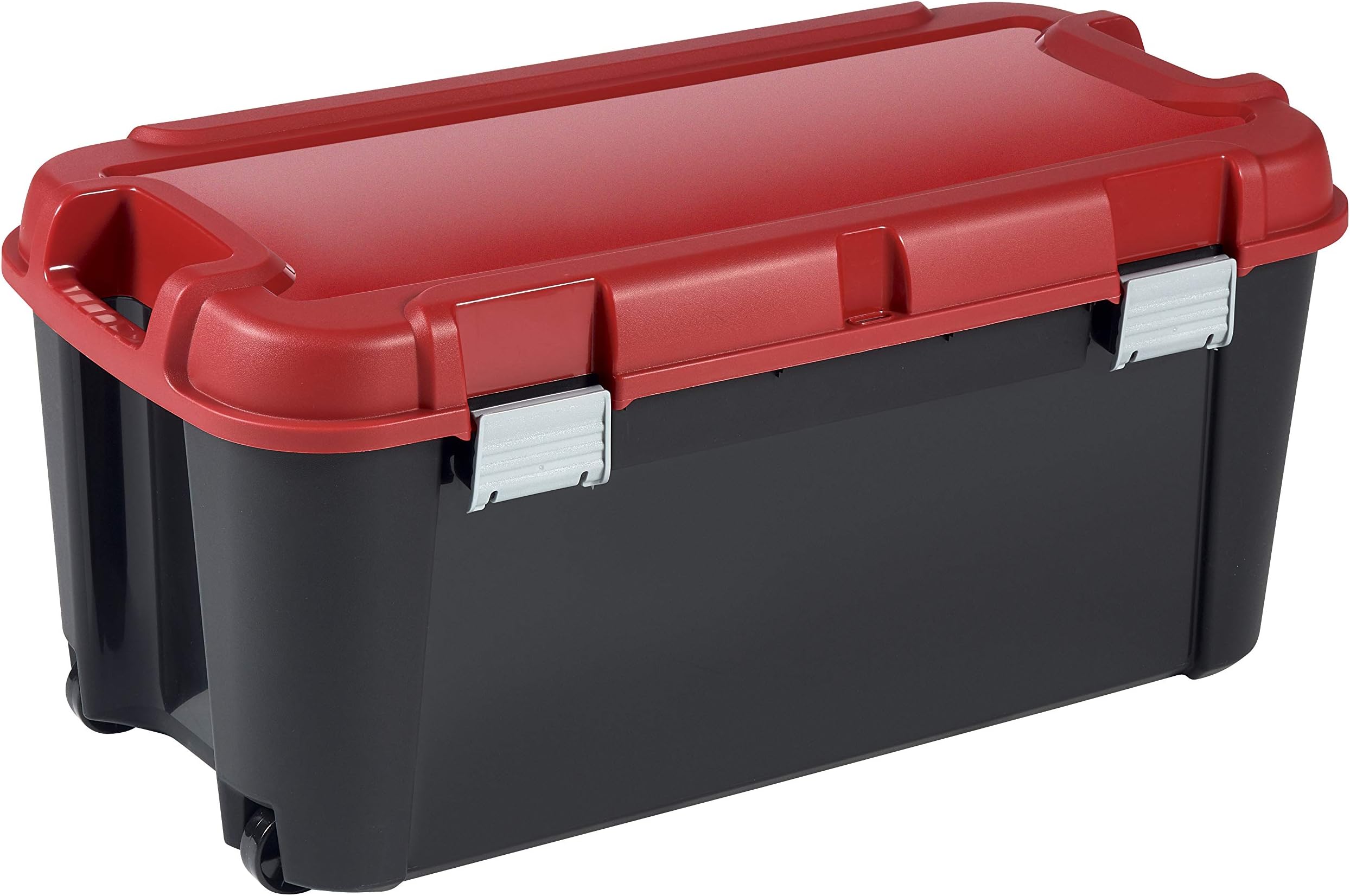 ALLIBERT 229227 Totem Plastic Black And Red Storage Box With 2 x 80 L ...