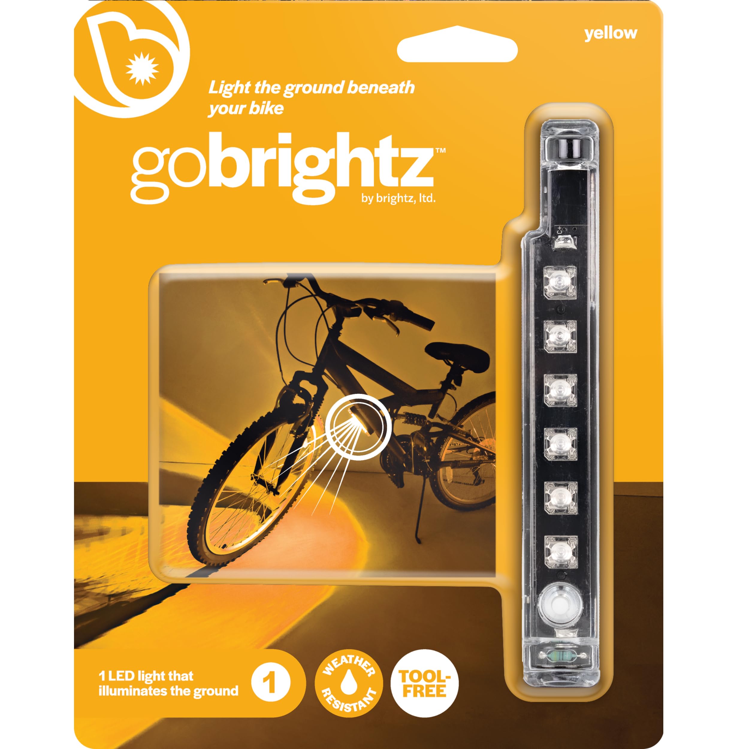 Snapklik.com : Go LED Bike Frame Light, Yellow - LED Bike Frame Light ...