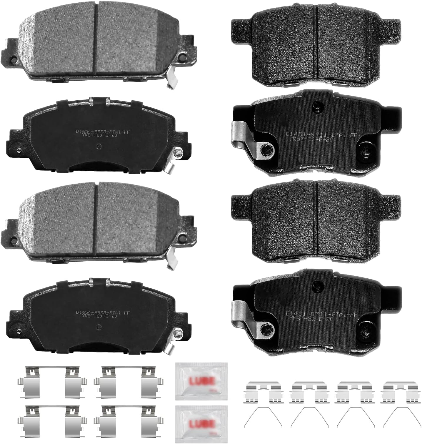 Amazon.com: ACB ZONE Front and Rear Disc Brake Pads Set Ceramic w ...
