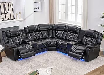 Amazon.com: Comfort Stretch Power Recliner Sectional Sofa Couches with ...