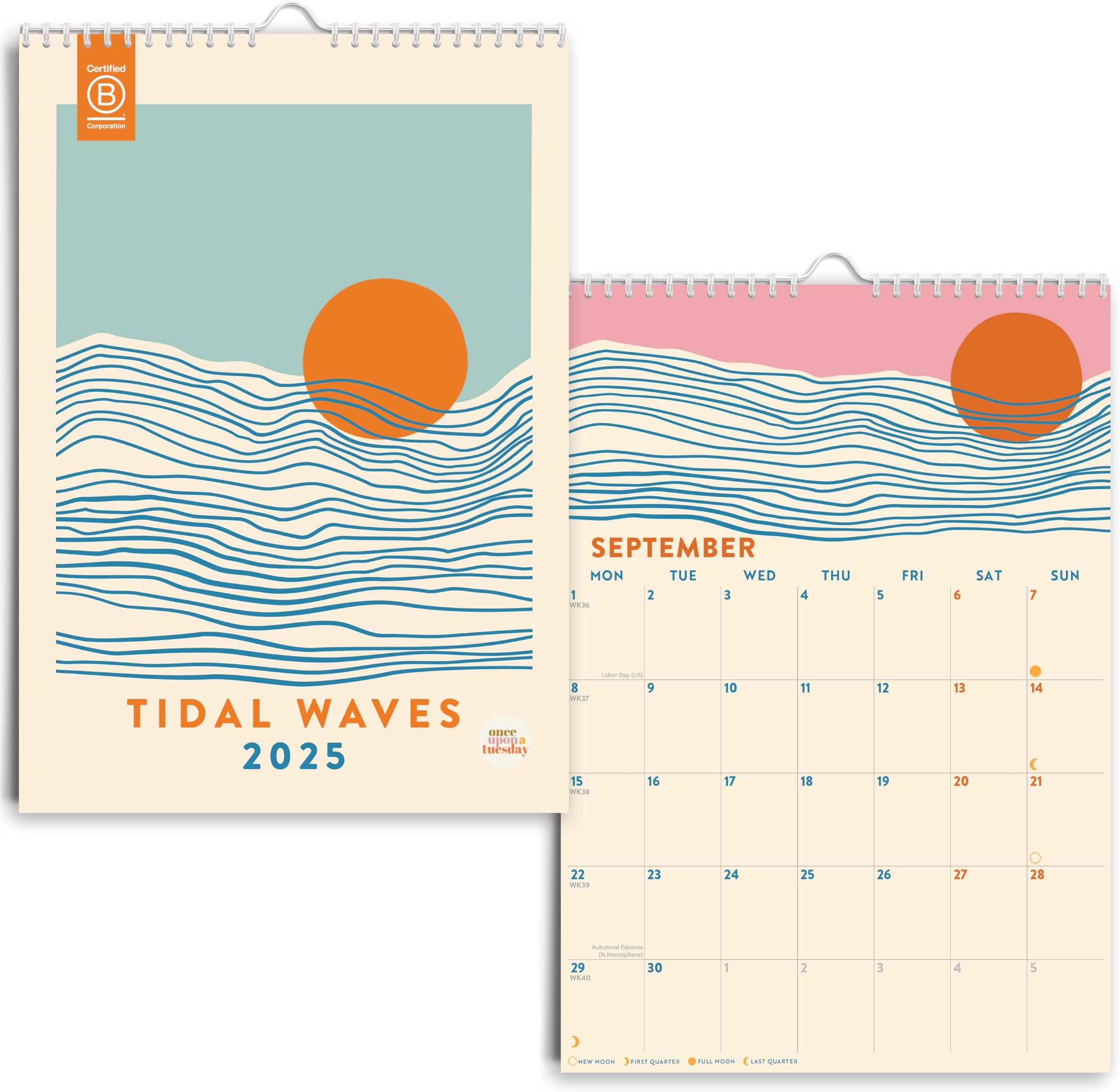 Good Tuesday - 2025 Calendar, Tidal Waves - A4 Size, Week Starts Monday ...