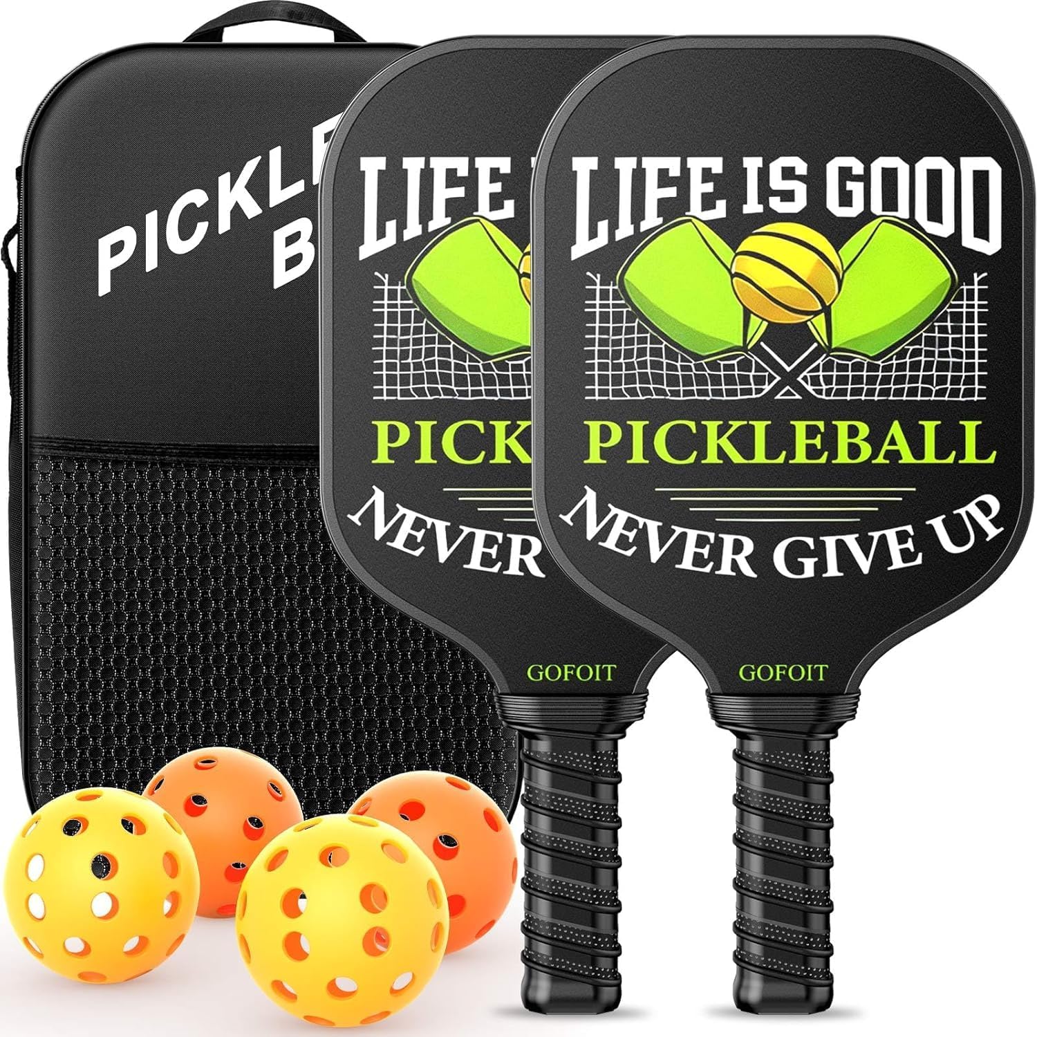 Amazon.com : Pickleball Paddles Set of 2, USAPA Approved Fiber ...