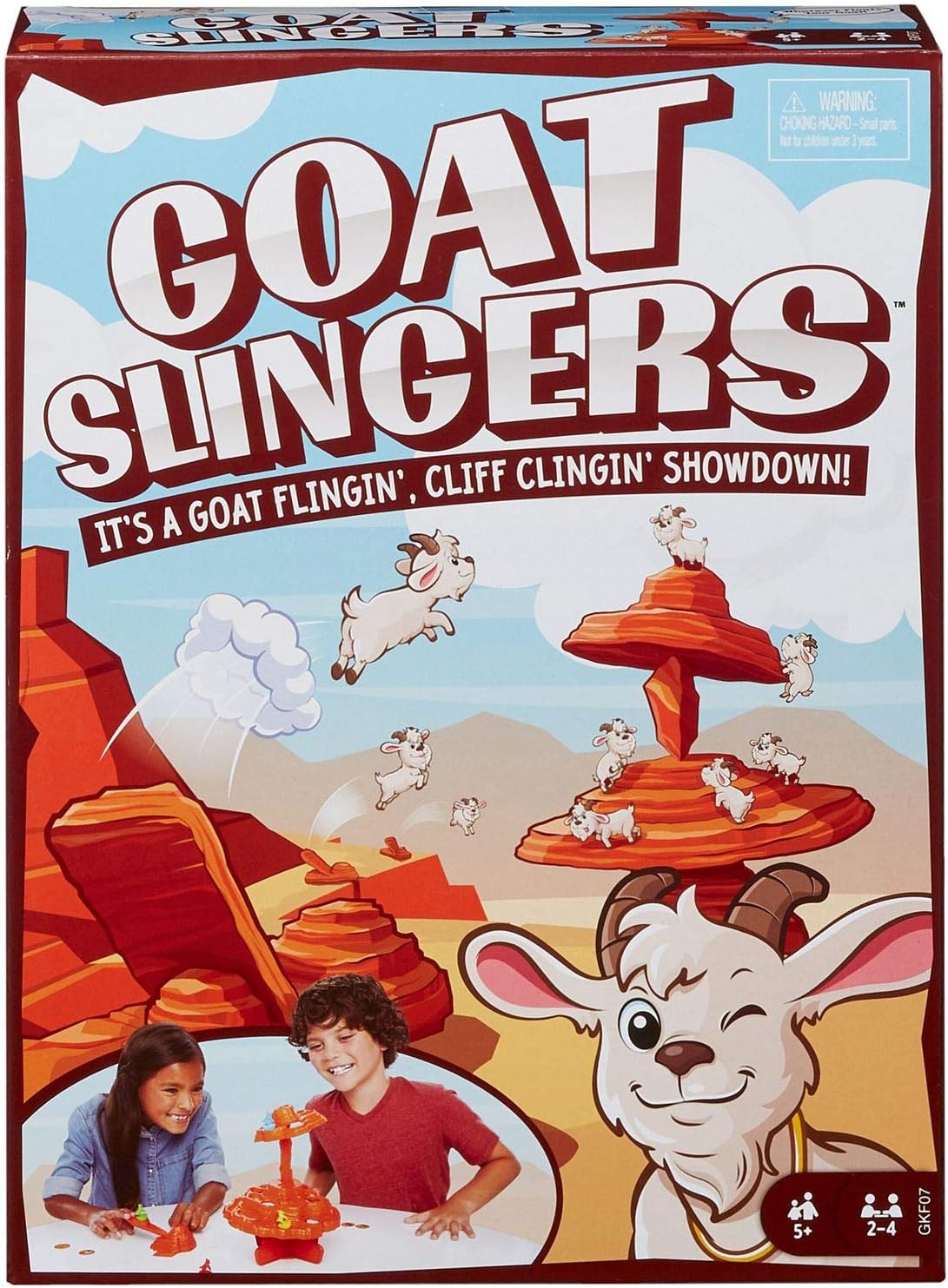 Amazon.com: Mattel Games Goat Slingers Kids Game with Cliff Tower and ...