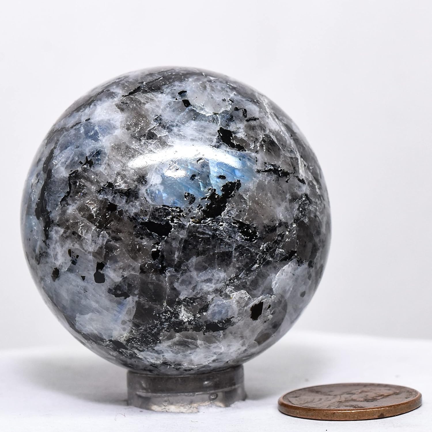 Amazon.com: 42mm Rainbow Moonstone Sphere Natural Mineral Ball ...